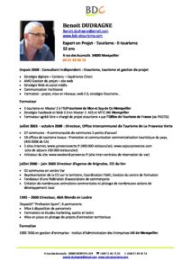 CV et références Benoit DUDRAGNE septembre 2019 - Consultant Etourisme ...